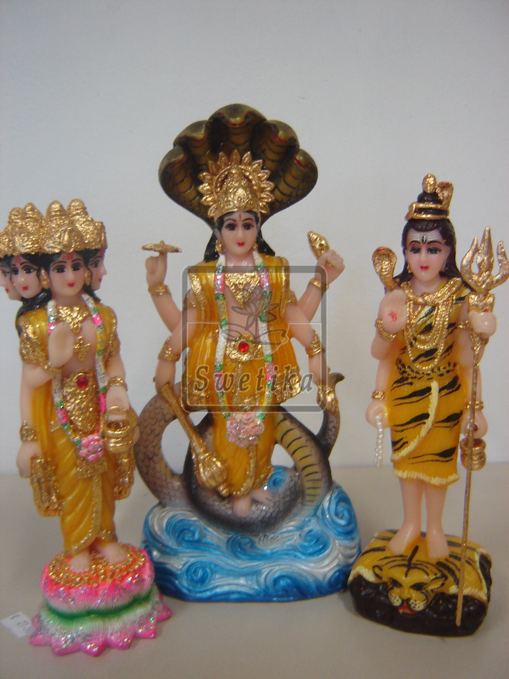 Set Tridev Selica (Brahma Vishnu Mahesh) - Beelden - Hindoeisme