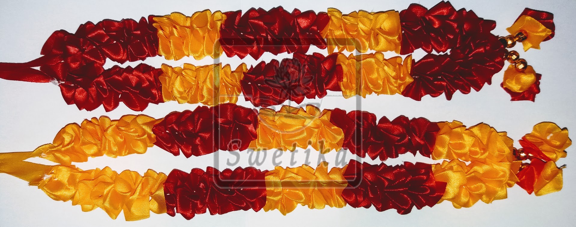 Var Mala setje (rood/geel) - Indian Vivah / Huwelijk - Hindoeisme