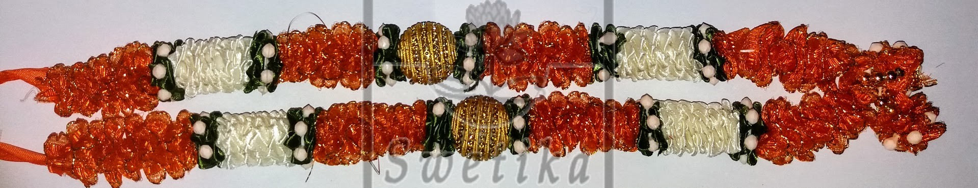 Var Mala Deluxe (oranje) - Indian Vivah / Huwelijk - Hindoeisme