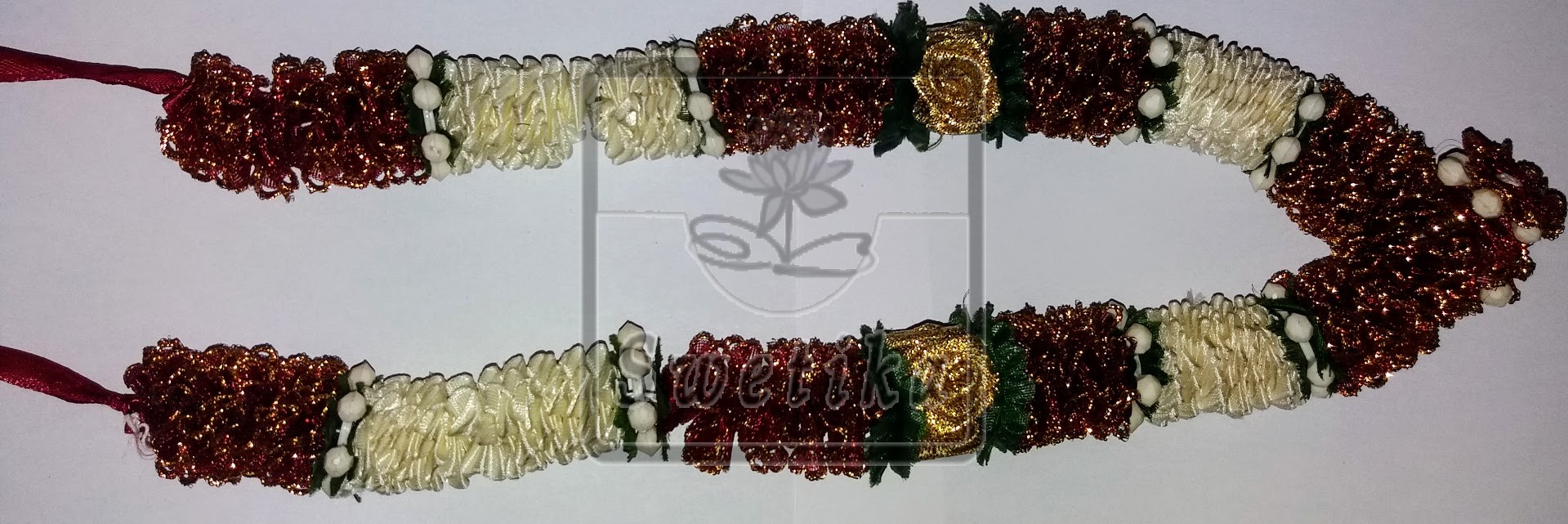 Var Mala luxe (donker rood bloem) - Indian Vivah / Huwelijk - Hindoeisme