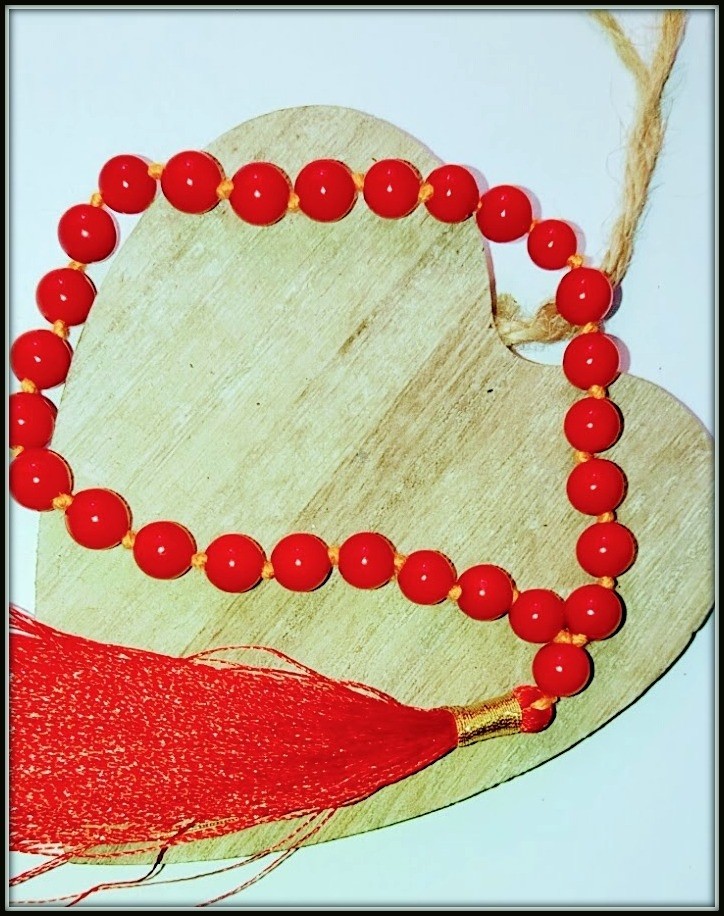 Rode Koraal Japa Mala - Japa Mala / Gebedsketting - Rudraksha/Zodiac ...