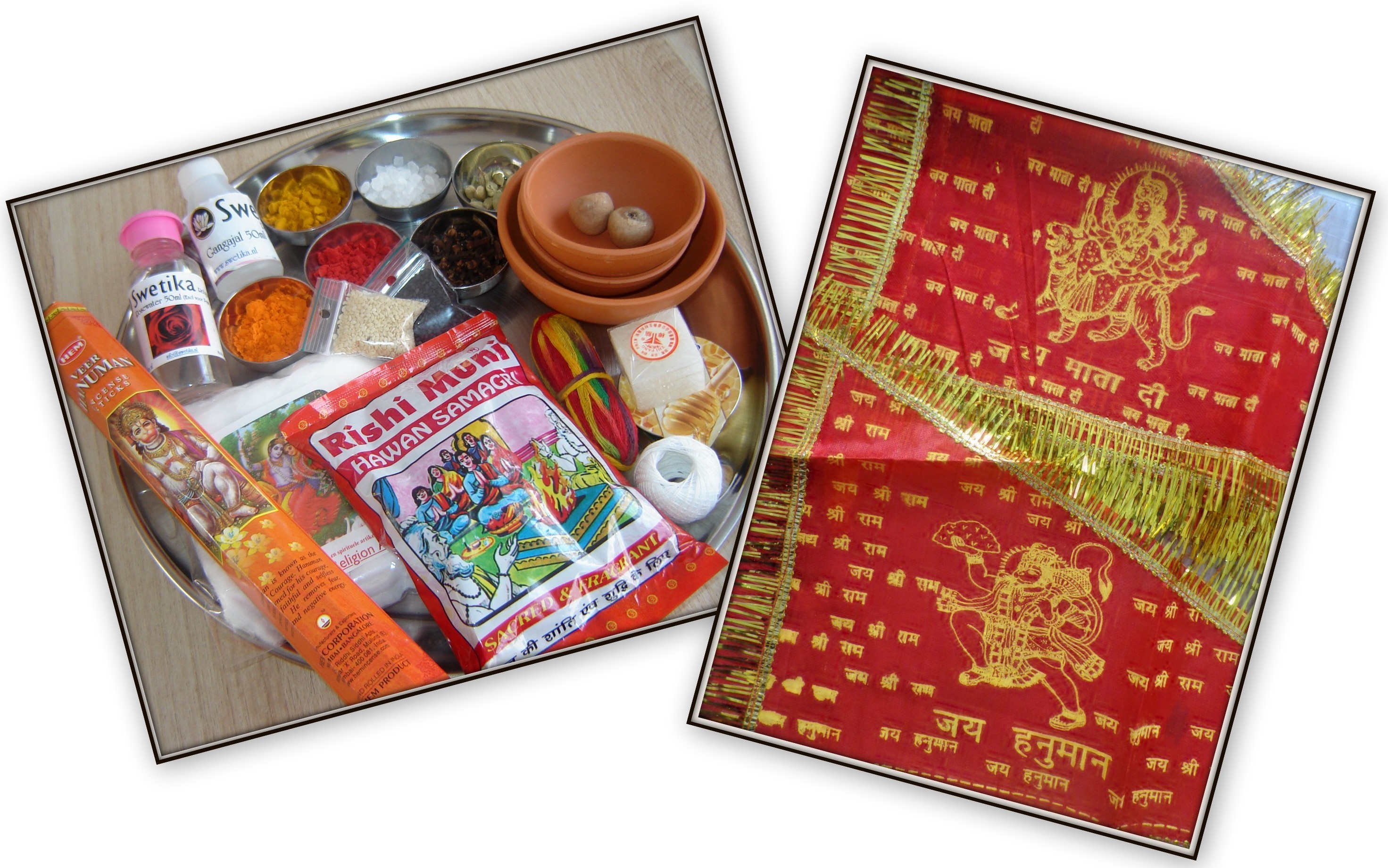 Complete Durga Puja Pakket + Durga Puja Jhandi set - Puja Pakket - Puja ...